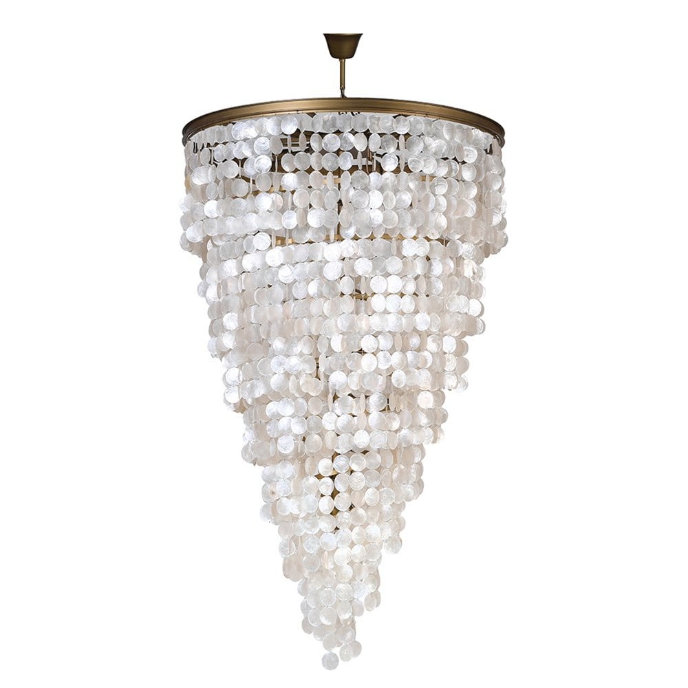 Oversized Hand Made Spiral Shells Chandelier – Decorum Interiors